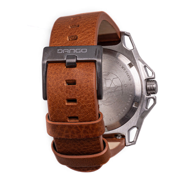 GMT-01 - AUTOMATIC GMT WATCH WITH ITALIAN LEATHER STRAP - Dango Products